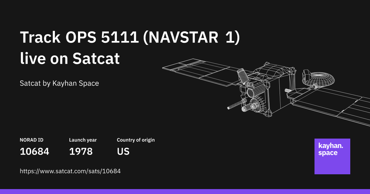 Track OPS 5111 (NAVSTAR 1) (NORAD ID: 10684) live with Satcat