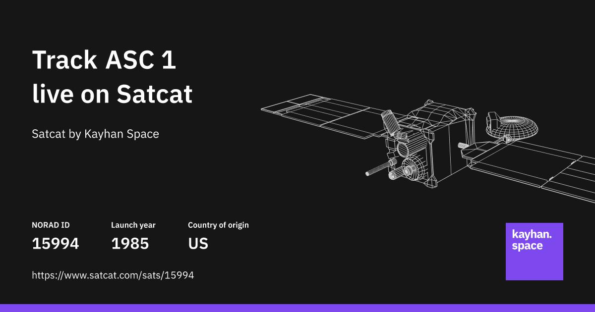 Track ASC 1 (NORAD ID: 15994) live with Satcat