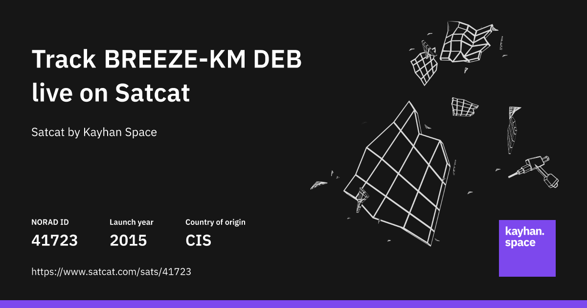 Track BREEZE-KM DEB live with Satcat