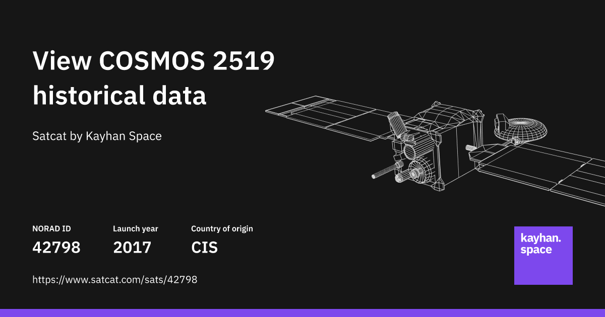 Analyze COSMOS 2519 (NORAD ID: 42798) with Satcat