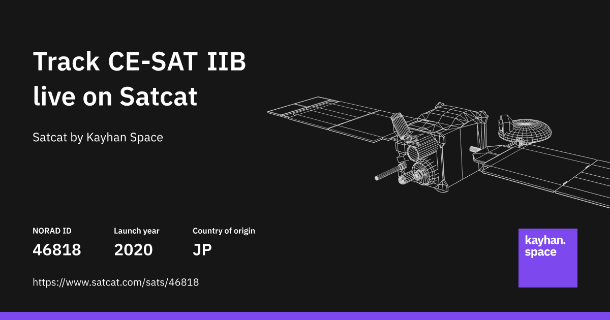 Track CE-SAT IIB (NORAD ID: 46818) live with Satcat