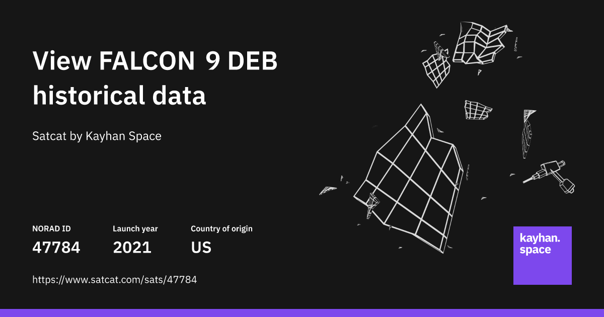 Analyze FALCON 9 DEB (NORAD ID: 47784) with Satcat