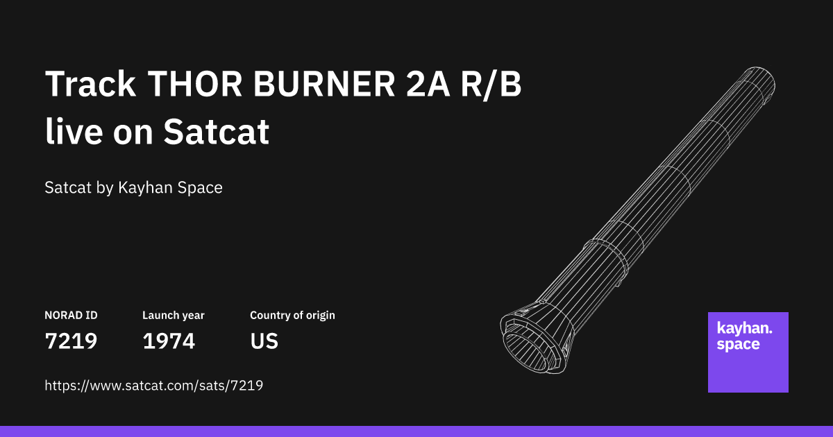 Track THOR BURNER 2A R/B (NORAD ID: 7219) live with Satcat