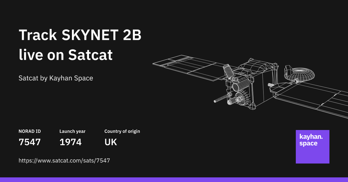 Track SKYNET 2B (NORAD ID: 7547) live with Satcat