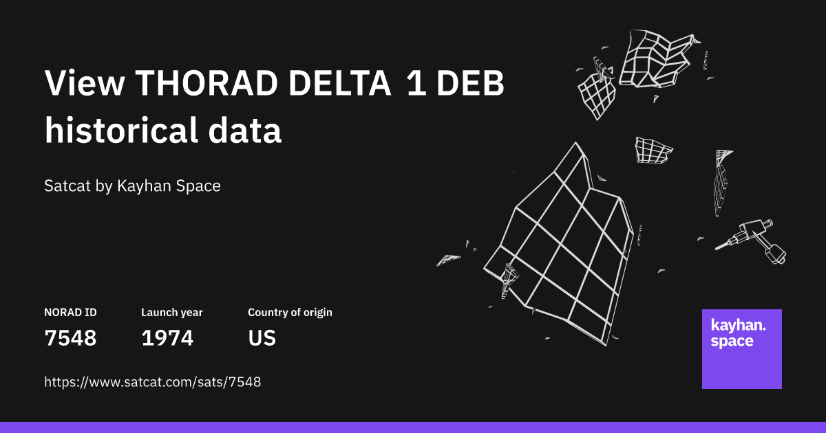 Analyze THORAD DELTA 1 DEB (NORAD ID: 7548) with Satcat